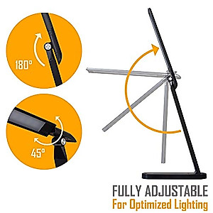 AULTRA LED Desk LAMP Light - Touch Control Desk Lamp with Multiple Brightness Level - Lights for Bedroom, The Office Desk, Reading Lamps, Bedside Table and Standing Desk (Black)