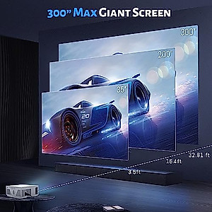 Projector with WiFi and Bluetooth, Native 1080P 4K Support Portable Outdoor Video Mini Projectors 12000L with Screen and Tripod for Home Theater Compatible with HDMI,USB,VGA,AV,iOS and Android Phone