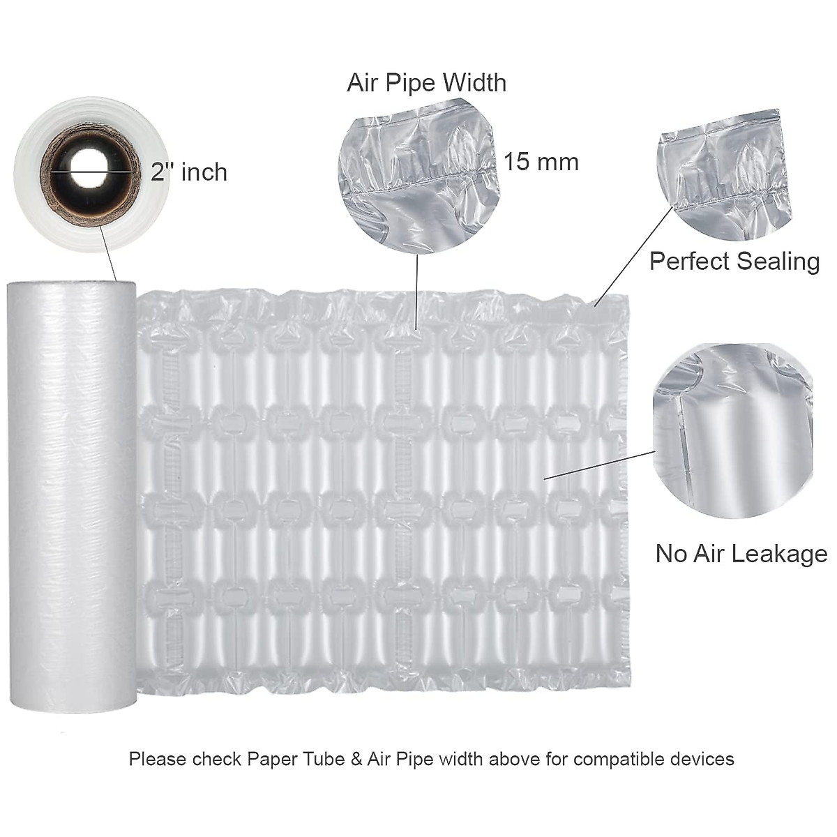 SOLTECH Inflatable Four Rows Bubble Film Cushioning Wrap Rolls,Perforated, Easy to Tear,Large Air Bubble, 15.7 Inchx984 Feet Total, Industrial, Business Bubble Supply (Perforated Line 9.84" in)
