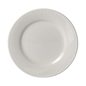 Tabletops Gallery Embossed Bone White Porcelain Round Dinnerware Collection- Chip Resistant Scratch Resistant, Fleur 16 Piece Dinnerware Set (Dinner Plate, Salad Plate, Cereal Bowl, Mug)
