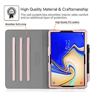 Fintie Case for Samsung Galaxy Tab S4 10.5 2018 Model SM-T830/T835/T837, Multi-Angle Viewing Stand Cover with S Pen Protective Holder Auto Sleep/Wake Feature, Rose Gold