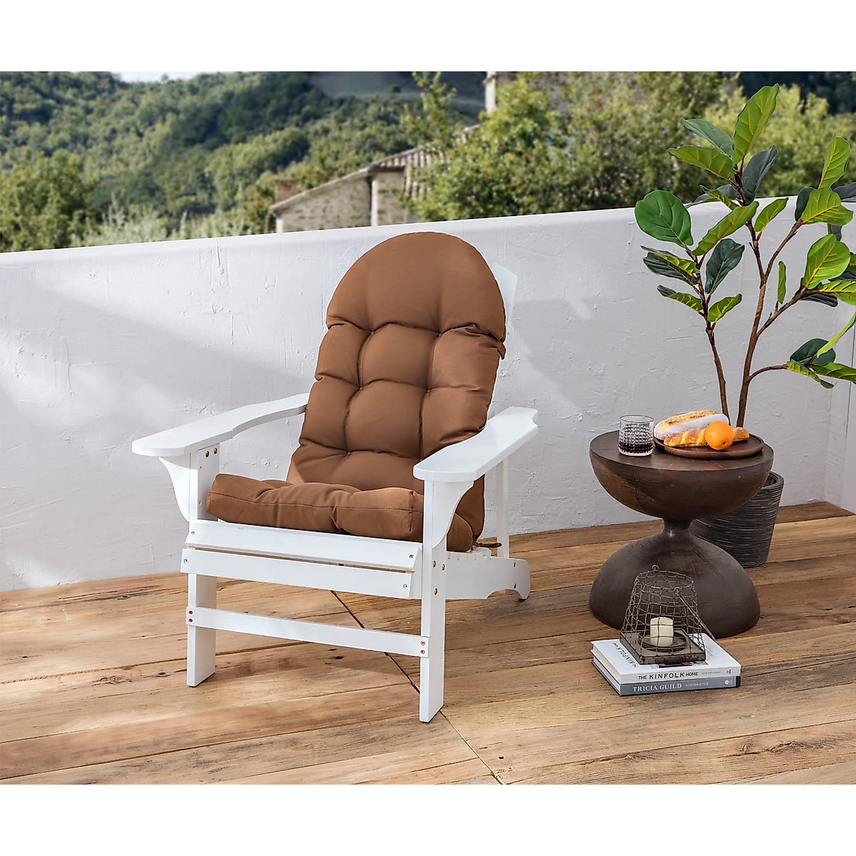 Enipate Weather Resistant Cushions for Adirondack Chair High Back Indoor Outdoor Patio Tufted Lounge Cushion Seat Pads