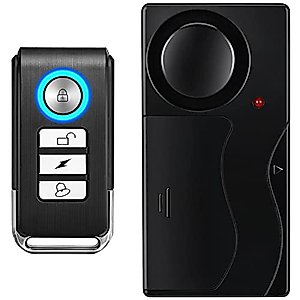 Wsdcam Wireless Vibration Alarm with Remote Control Anti-Theft Alarm Bike/Motorcycle/Vehicle Security Alarm, 110db Loud, Door and Window Alarm