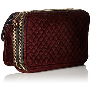 Vera Bradley Women's Velvet All in One Crossbody Purse With RFID Protection, Chocolate Raisin, One Size