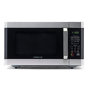Farberware Countertop Microwave 1100 Watts, 1.6 cu ft - Smart Sensor Microwave Oven With LED Lighting and Child Lock - Perfect for Apartments and Dorms - Easy Clean - Stainless Steel
