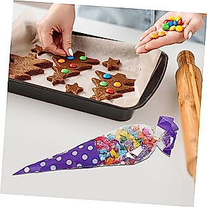 COHEALI 300 pcs Triangle Candy Bag plastic cello bag Clear Cone Shaped Treat Bag Plastic Party Gift pouch Cellophane clear sweet bag clear gift bags for favors candy bags props dots