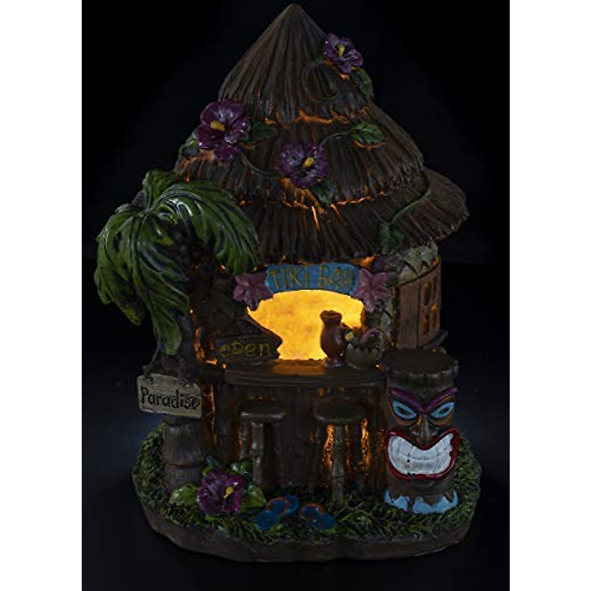 VP Home Tiki Hut Solar Light for Home and Outdoor Decor, Tiki Hut Solar Powered Flickering LED Garden Light Backyard Tiki Hut Backyard Decoration Tiki Hut Solar Powered LED Garden Light