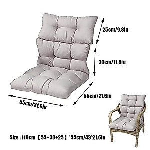 Srutirbo Patio Chair Cushion, Tufted Outdoor High Back Patio Chair Cushions Replacement Patio Seating Cushions Set, Rocking Chair Cushion Pad with String Ties for Patio Swing Bench Wicker (Navy Blue)