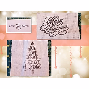 QISKAII, Merry Christmas Blessing Words Clear Stamps for Card Making Decoration DIY Scrapbooking,Graceful Handwriting Tree Album Decorative Silicon Stamp Crafts