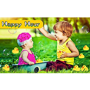 DZTIAN 51-Pieces Float & Squeak Mini Rubber Duck Baby Bath Ducky Sound ShowerToys for Kids Celebrate The Joy of The Children