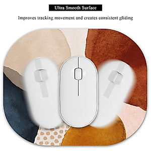 Atufsuat Small Mouse Pad 6 x 7 Inch, Oval Mini Mouse Pad with Non-Slip Rubber Base, Waterproof Compact Mouse Mat for Laptop Computer Wireless Mouse Keyboard Tray Home Office Travel, Abstract Marble