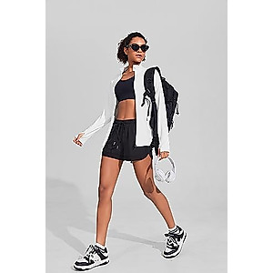 Pinspark Athletic Jackets for Women Full Zip Golf Sport Gym Define Jacket Lightweight Full Zip Running Athletic Jacket with Thumb Holes