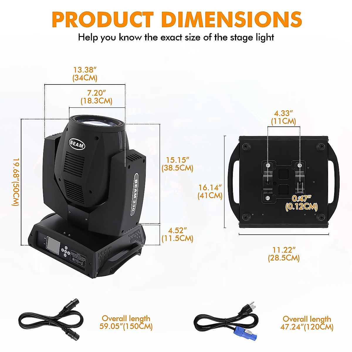 Ridgeyard 230w 7R 8 Prism DMX 512 Moving Head Zoom Light 16CH Beam Wash Spot GOBO Light DJ Disco Club Party Wedding Stage Christmas (2PCS)