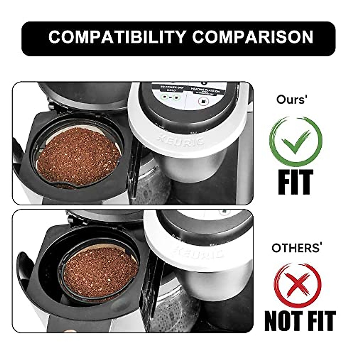 2 Reusable Coffee Ground Basket Style Coffee Filter for KeurigKDuo Essentials and KDuo Brewers Machine,2 Refillable K Cups Pod Capsule for KeurigKDuo+1 Spoon+1 Brush,2 Ways to Brew
