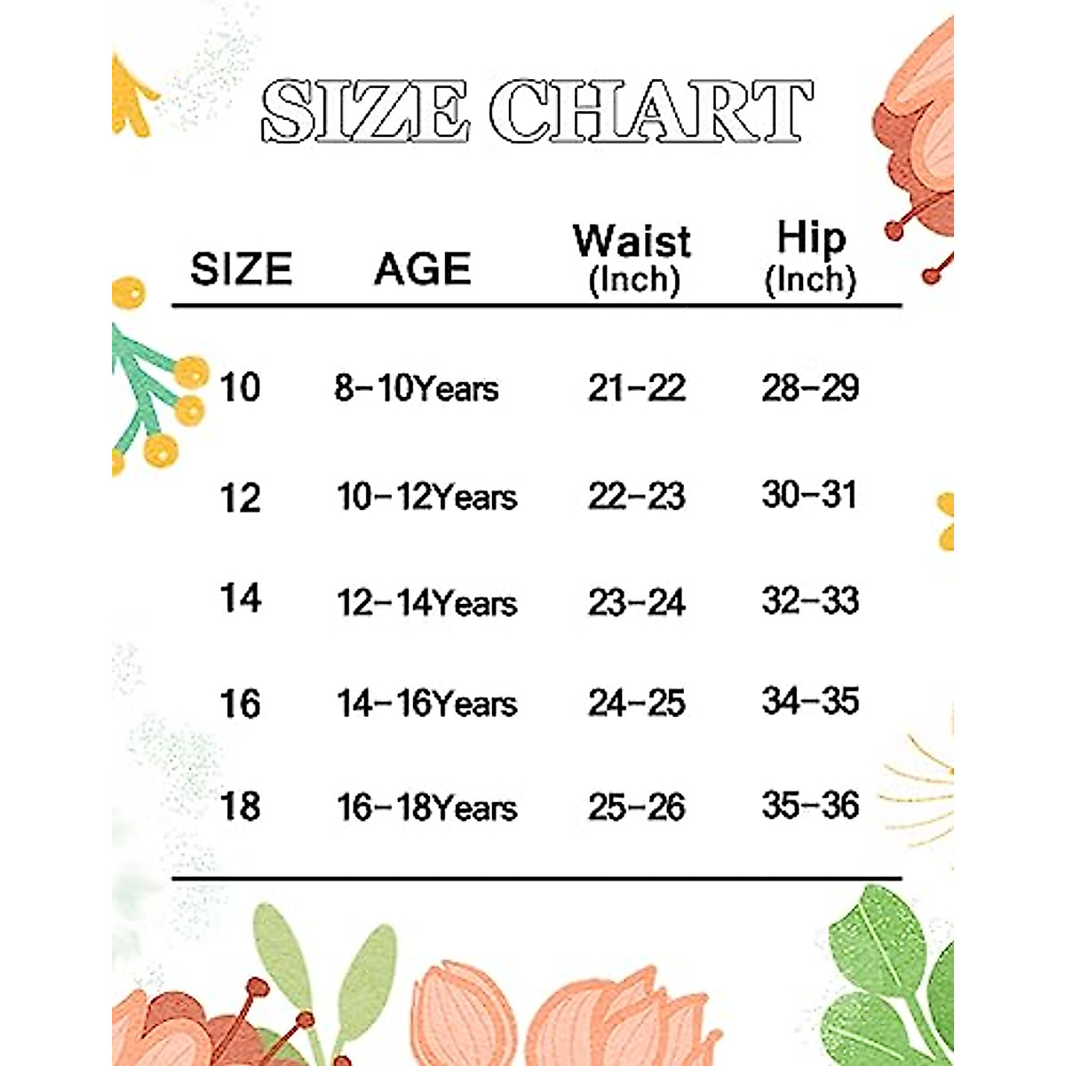 Dolphin&Fish Big Girls Underwear Cotton Teens Girl Panties Size 16-18Years Multipack