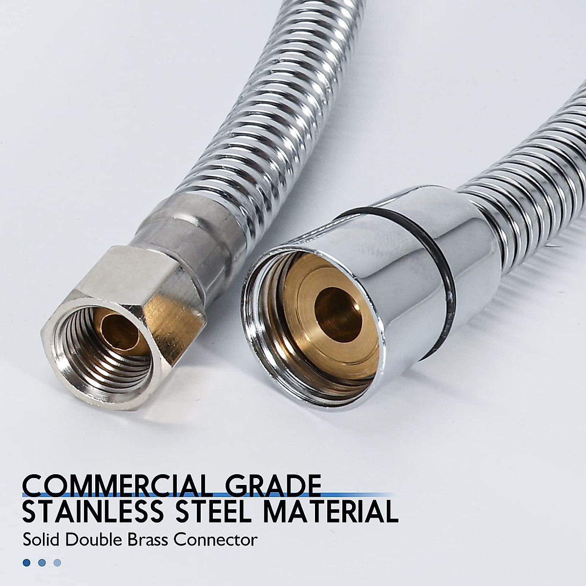 LukLoy 𝟏/𝟐" to 𝟏/𝟒" Nut Stainless Steel Shampoo Bowl Hose for Professional Salon Shampoo Bowl Faucet and Sprayer Head, Sprayer Head Not Included