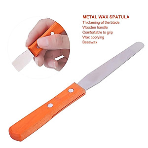 LAVEN Metal Straight Stainless Waxing Spatula Wax Applicator Spatula Wooden Handle Craft Stick for Body Hair Removal