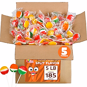Classic Lollipops - 5 Pounds - Suckers and Lollipops for Kids - Summer Camp Lollipops - Flat Round Candy Pops Individually Wrapped - Assorted Flavors Suckers for Banks, Offices