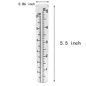HUTNUOY 5" Rain Gauge Replacement Tube Glass for Outdoor Garden Yard Home, Best Rated 2 Pcs