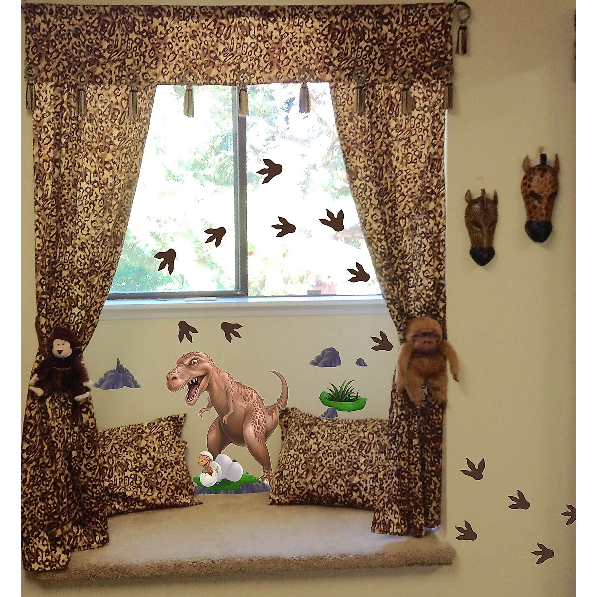 Dinosaur Wall Decals – Dino Decor Art Stickers for Boys & Kids Bedrooms, Playroom Murals & Decorations (T-Rex & Baby)