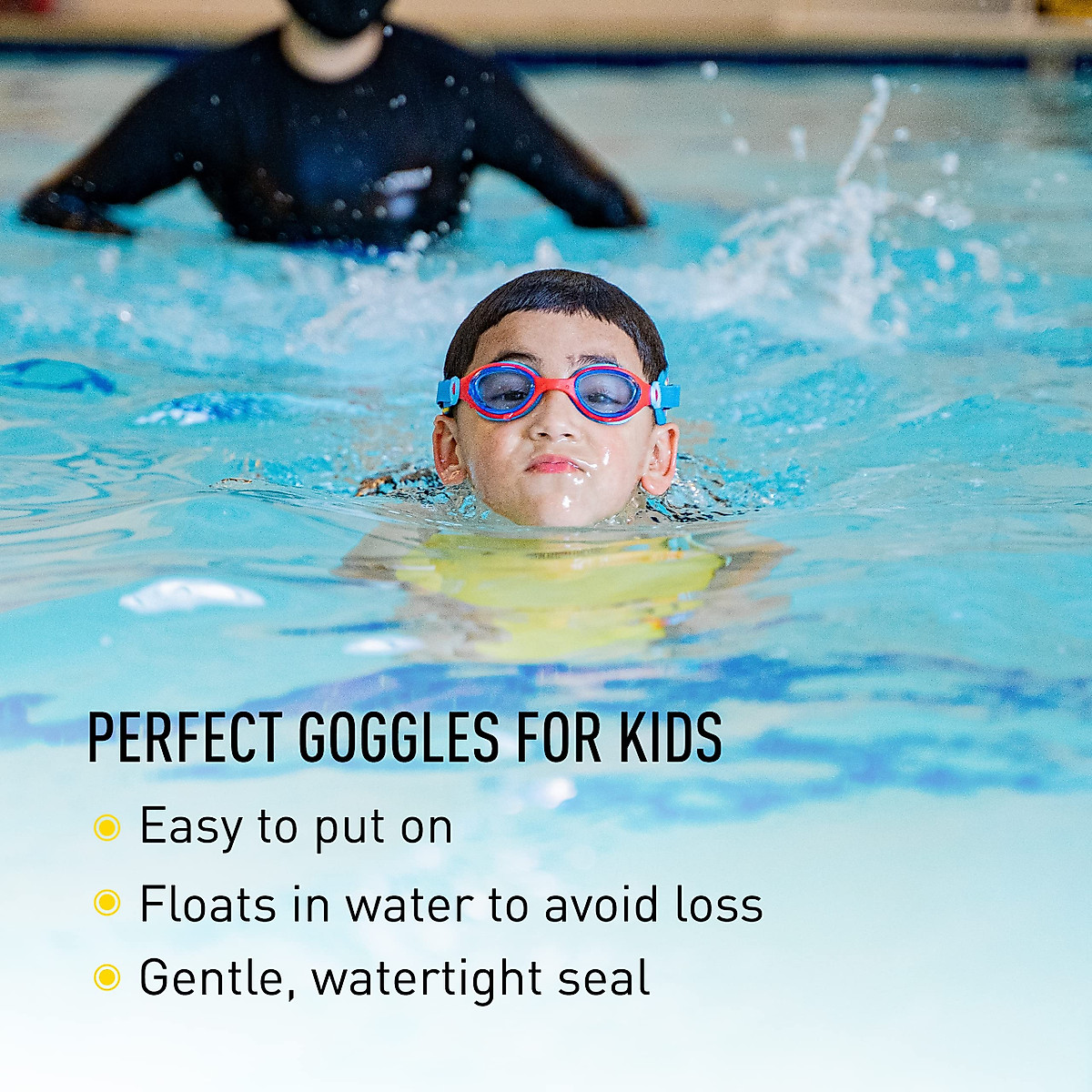FINIS DragonFly Goggles - Kids Swim Goggles for Ages 4-12 with UV Protection, Buoyant Neoprene Strap, and Durable Lenses - PVC- and Latex-Free - Flamingo