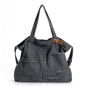 FWPP Womens Denim Hobo Bags, Jeans Casual Shoulder Bags for School Office Travel