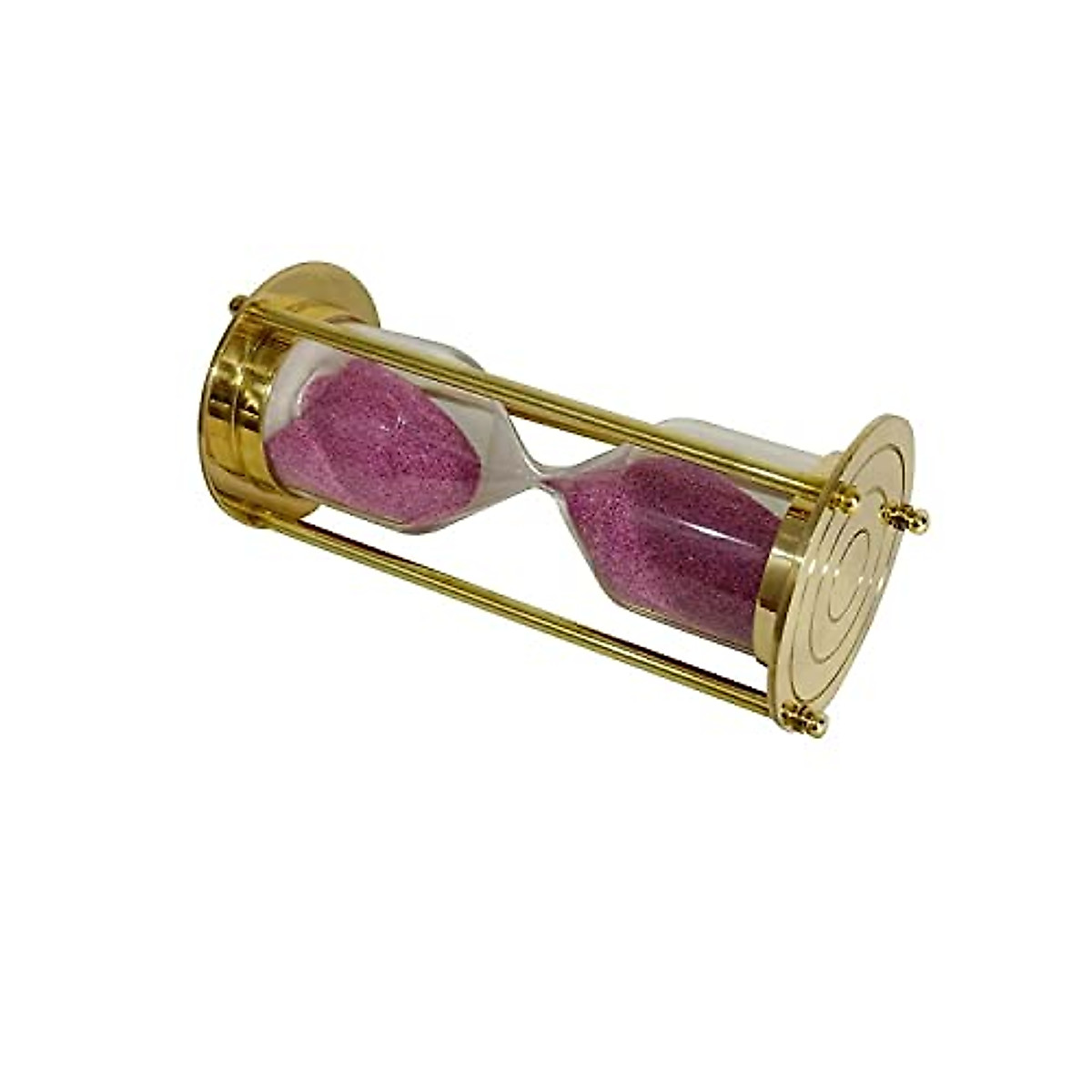 Antique Hourglass Sand Timer 3 min. Decorative Modern Brass Sand Timer Hourglass hanzla Collection by Indian Instruments, 6 inch