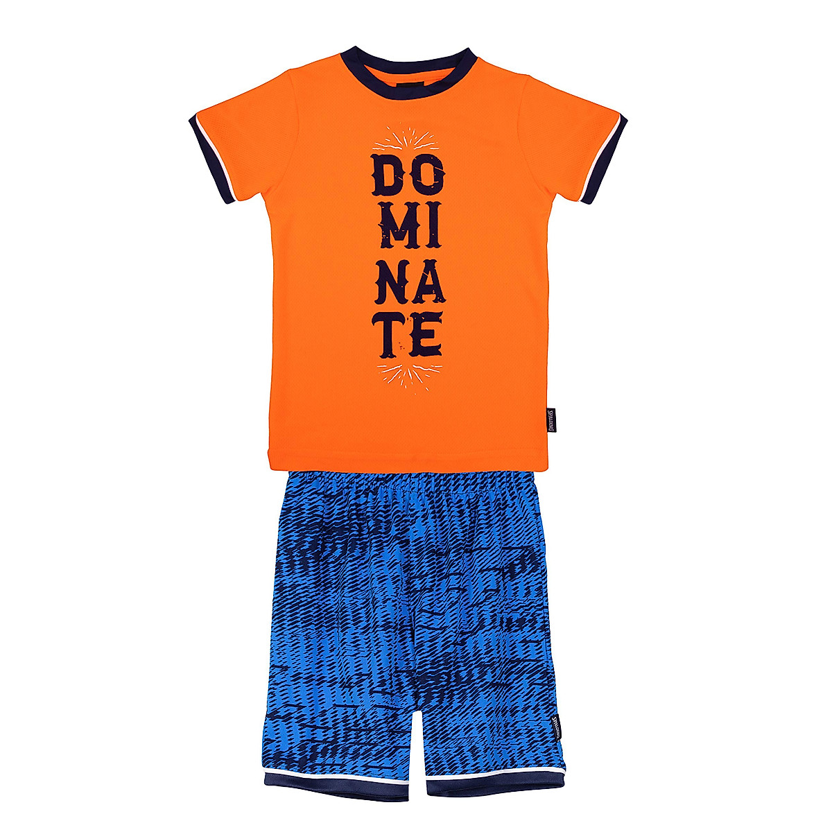 Spalding Boys Americana USA Flag Sports Muscle Tank Active Athletic Shirt Short Set, Dk Navy, 10/12