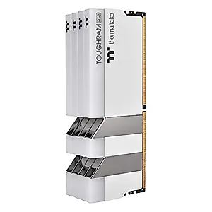 Thermaltake TOUGHRAM RGB White DDR4 3600MHz 16GB (8GB x 2) 16.8 Million Color RGB Alexa/Razer Chroma/5V Motherboard Syncable RGB Memory R022D408GX2-3600C18A