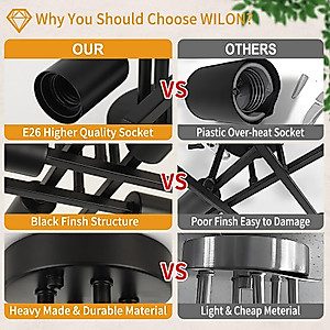 WILON Semi Flush Mount Ceiling Light Fixture, 4-Light Industrial Black Ceiling Light, Modern Sputnik Chandelier Small Ceiling Lamp for Kitchen Bedroom Living Room Dining Bathroom Laundry Hallway