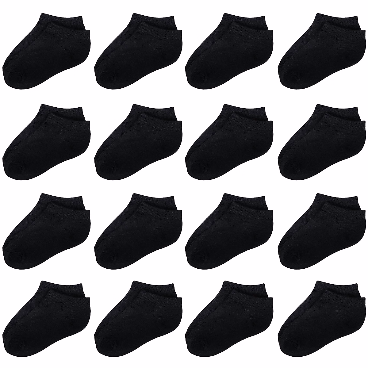 Tenpluszero Toddler Socks - 16 Pack Kids Low Cut Athletic Ankle Socks Baby Boys Girls Breathable Socks Bulk