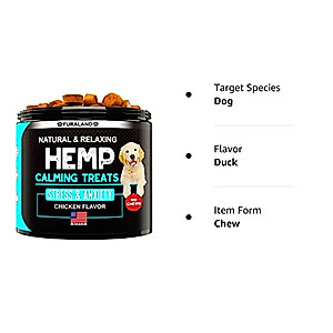 Hemp Calming Chews for Dogs with Anxiety and Stress - Dog Calming Treats - Storms Barking Separation - Valerian Root - Melatonin - Hemp Oil - Dog Anxiety Relief - Calming Treats for Dogs - Made in USA