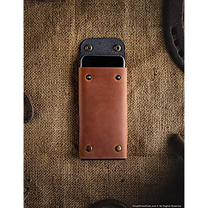 iPhone 12, 12 Pro, 12 Pro Max, 12 Mini case/wallet, Minimalist sleeve/cardholder, Brown Crazy Horse leather, iPhone SE, 11, 11 Pro, 11 Pro Max, Xr/Xs/Xs Max/8/7/6s cover/bag, Crazy Horse Craft