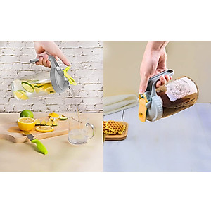 4 Pack Mason Jar Flip Cap Lids with Handle for Ball Jars, Including 2 Pack Wide Mouth Mason Jar Lids, 2 Pack Regular Mouth Mason Jar Lids, Airtight and Leak-Proof Spout (Jars not Included)