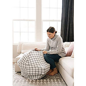 Baby Car Seat Cover Canopy and Nursing Cover Multi-Use Stretchy 5 in 1 Gift "Ledger" by Copper Pearl