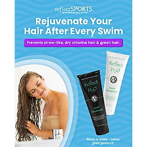 Reflect HշO Swim Conditioner - Moisturizing & Strengthening Swim Hair Care Conditioner for Damaged Hair - Sulfate-Free Chlorine Hair Protection with Rosemary & Vitamin E for Fresh, Hydrated Hair - 8oz