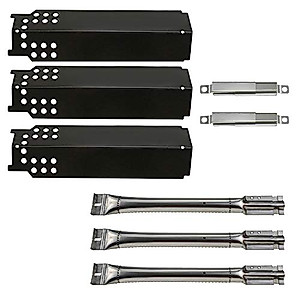 Hisencn Repair kit Gas Grill Burner, Heat Plate Deflector, Crossover Tube Replacement for Char-Broil Classic 280 2-Burner, 360 3-Burner, 405 4-Burner Liquid Propane, G320-0200-W1, G215-0203-W