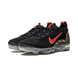 Nike womens Air Vapormax 2021 FK shoe, Black/Crimson/Brown, 6