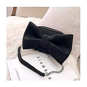 Kbinter Pretty Bowknot Evening Bag Clutch Purse Party Handbag Bow Shoulder Bag Chain Crossbody (Black)