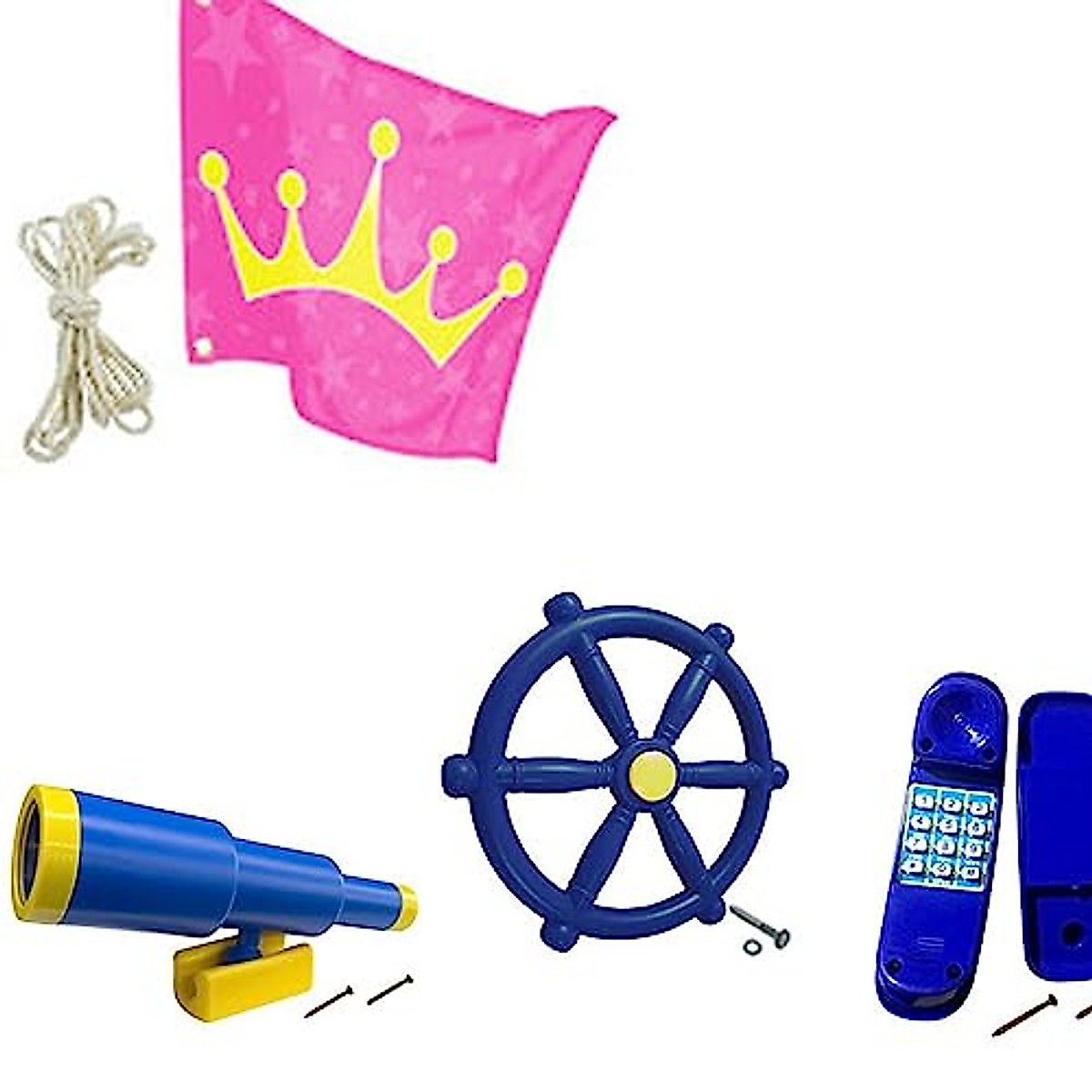 Menolana Playground Equipment Swing Playground Accessories Heavy Duty Steering Wheel Swingset Attachments for Backyard Tree House Swingset Kids, 4pcs