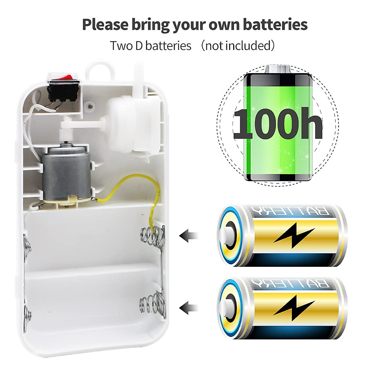 HUIXHAO Portable Air Pump, Aquarium Air Pump, Aeration Up to 6 Gallons, Fish Tank Air Bubble Aerator for Fish Tank, Fishing Etc