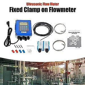 Pattosaey TUF-2000B Ultrasonic Flow Meter Digital Flowmeter DN50~DN700mm Liquid Flowmeter for Steel Copper PVC Aluminum Measure, DC8~36V/AC85~264V