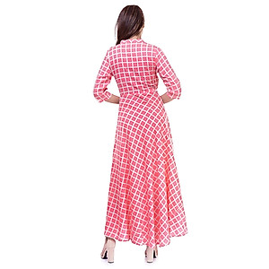 Ramkudi Indian Women's Checks Cotton Kurti Top (Baby Pink)