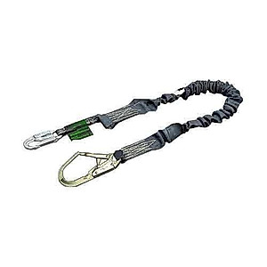 Miller by Honeywell 219MK/6FTBK 6-Feet Arc-Rated Shock-Absorbing Manyard II Stretchable Kevlar Web Lanyard with 1 Locking Snap Hook, Black