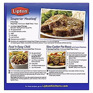 Lipton Soup Recipe Secrets Soup and Dip Mix For a Delicious Meal Beefy Onion Great With Your Favorite Recipes, Dip or Soup Mix 2.2 oz, Pack of 12