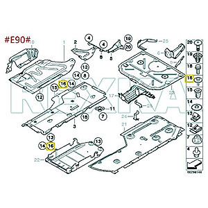 Rexka 50 pcs M4.8-1.61 x 16mm Hex Head Sems Screws for BMW Wheel Arch Trim Underfloor Coating Rear Trim Cover Underhood Shield 07147129160 E46 E60 E63 E66 E70 E82 E83 E90 07-14-7-129-160