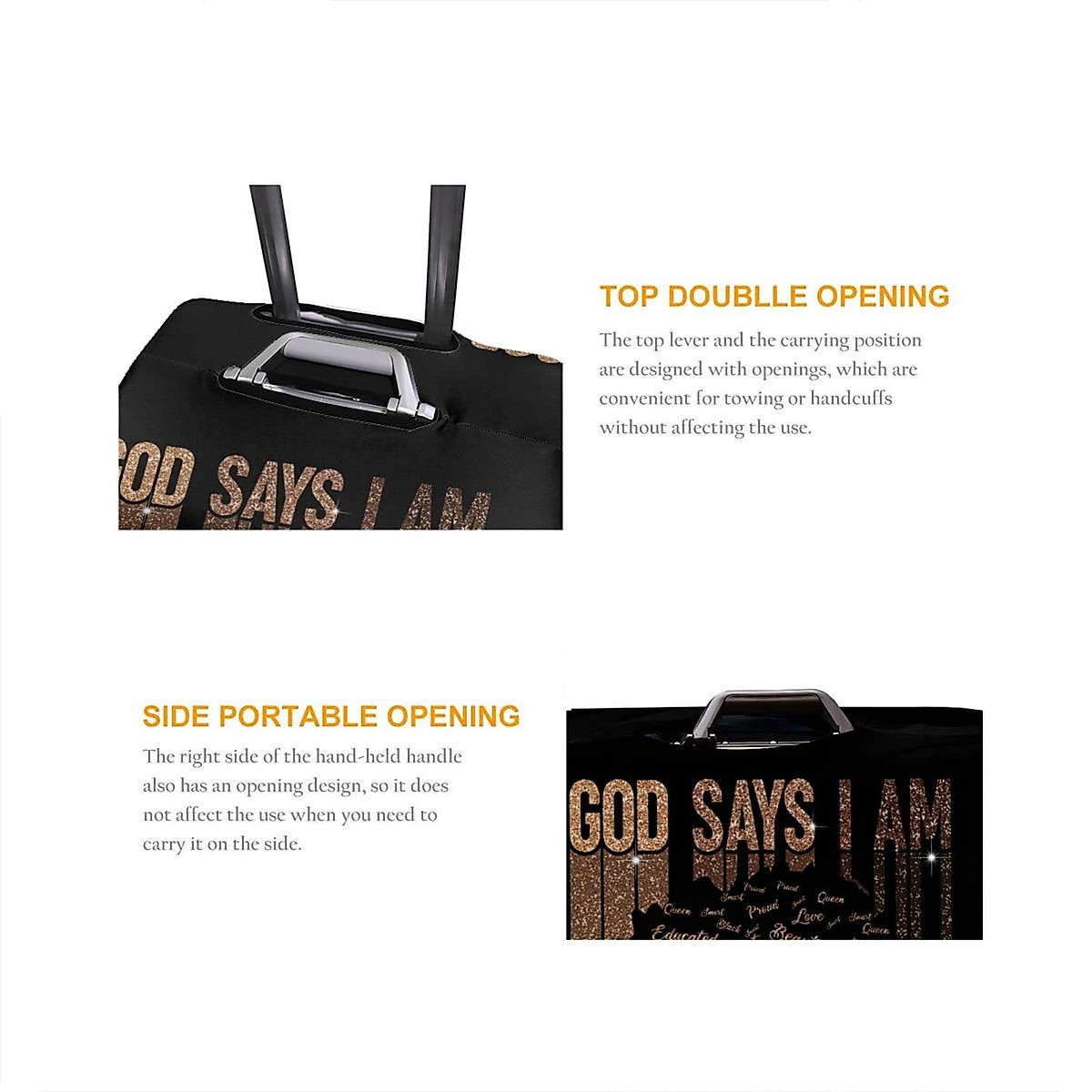 Tuizumy Travel Suitcase Protector African American Woman Elastic Protective Washable Luggage Cover With Concealed Zipper Suitable For 18-32 Inch (S (for 18--21 inch luggage))