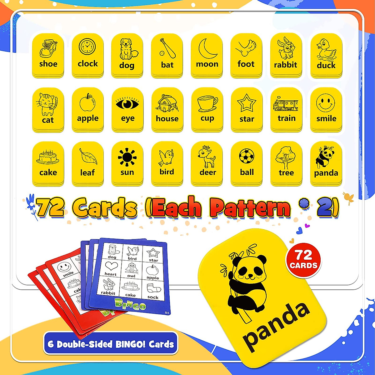 SAITCPRY Bingo Board Games for Kids Ages 4-8, Kids Board Game Preschool Game Sight Words Games Educational Games Family for Birthdays (Red)