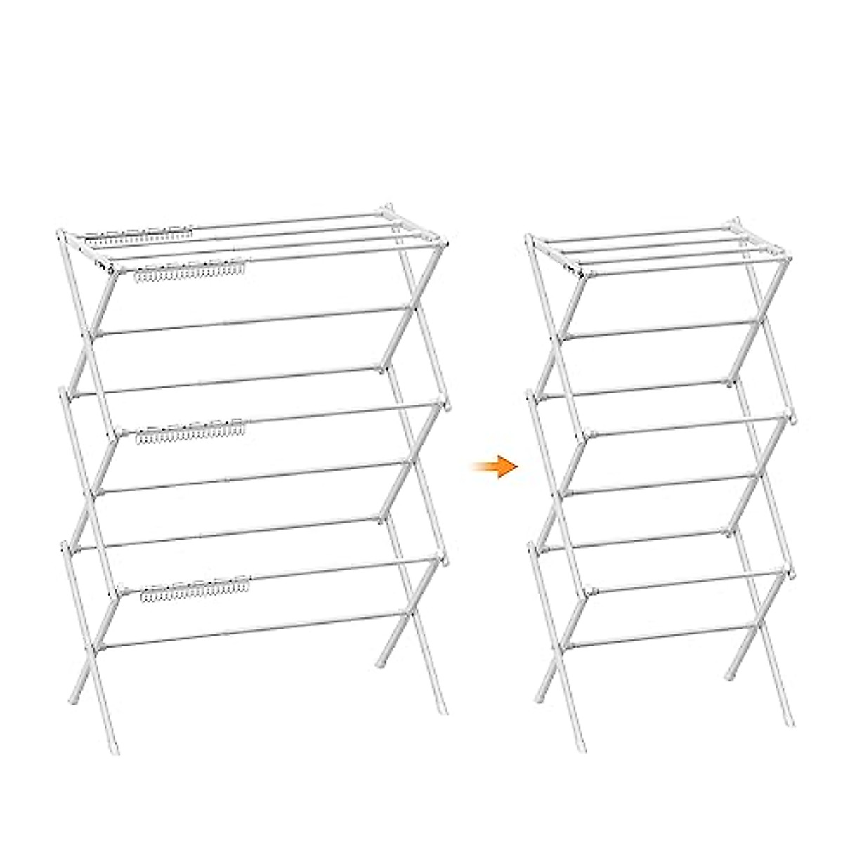 Jophaiipy Foldable Drying Rack Clothing,Clothes Drying Rack Folding Indoor and Outdoor Clothes Rack Space Saving,Laundry Drying Rack Collapsible-White…