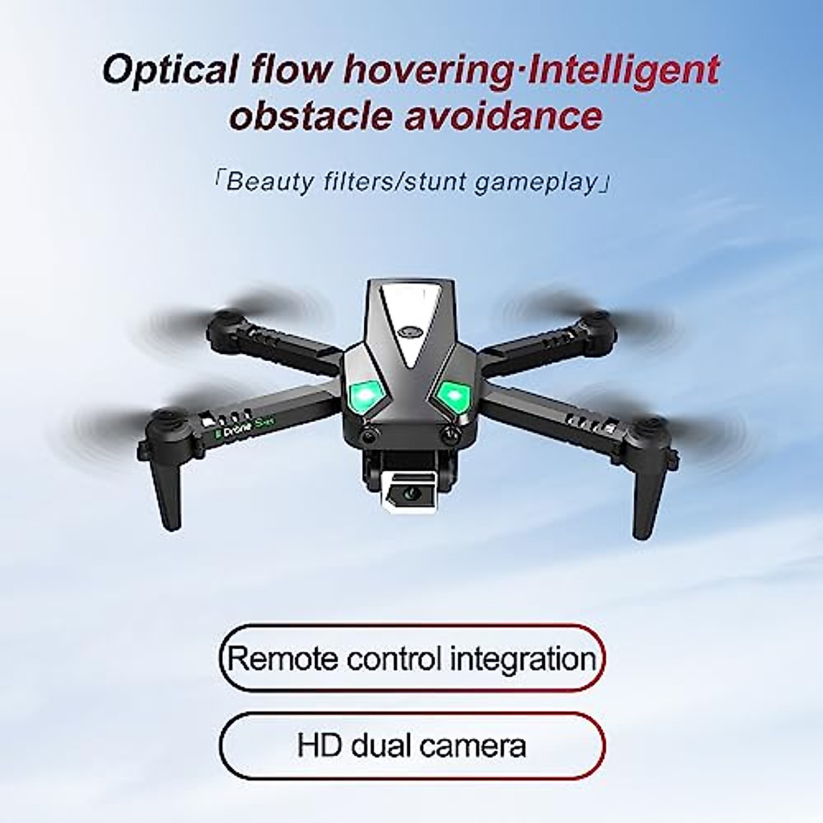 Mini Drone with Dual 1080p HD Wide Angle Camera Remote Control Toys Gifts for Boys Girls with Altitude Hold Headless Mode 1-Key Start Speed Adjustment (Black)